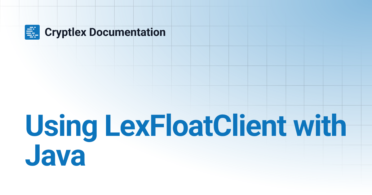 Using LexFloatClient with Java | Cryptlex Documentation