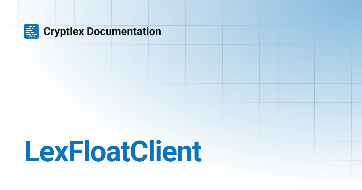 LexFloatClient | Cryptlex Documentation