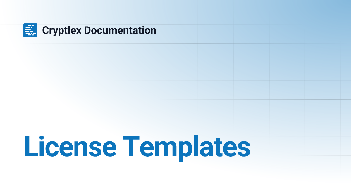 License Templates | Cryptlex Documentation