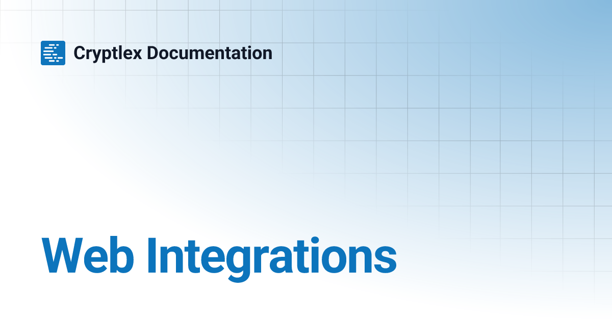 Web Integrations | Cryptlex Documentation