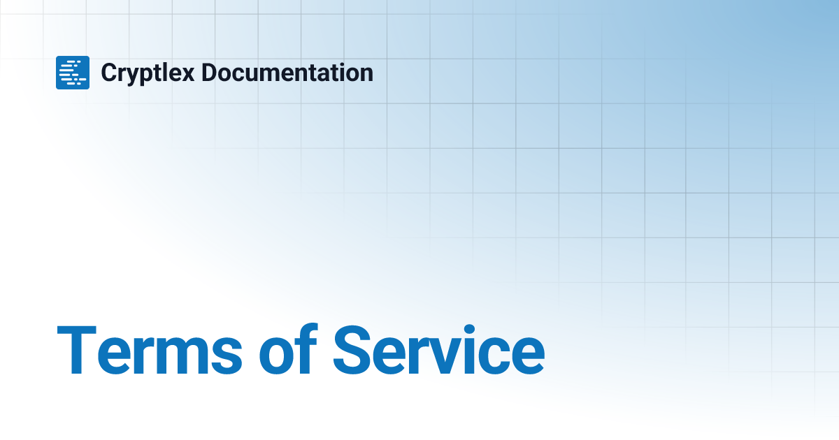 Terms of Service | Cryptlex Documentation