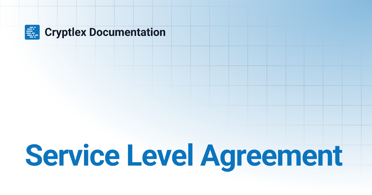 Service Level Agreement | Cryptlex Documentation