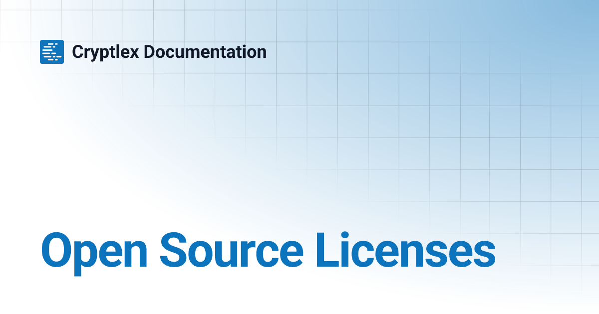 Open Source Licenses | Cryptlex Documentation