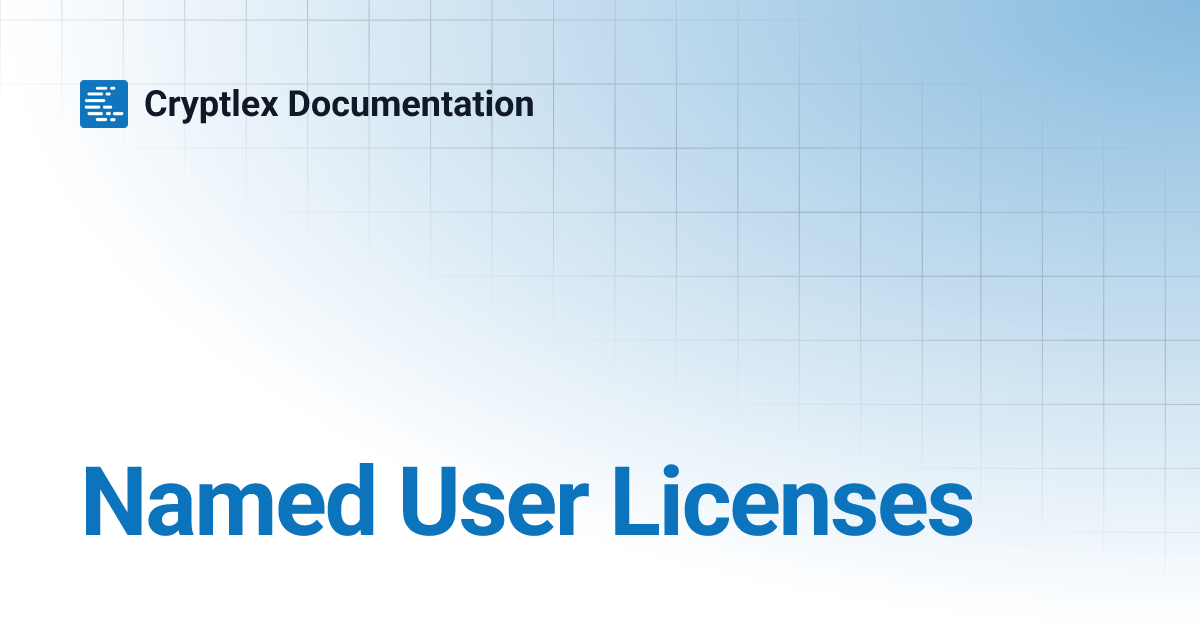 Named User Licenses | Cryptlex Documentation